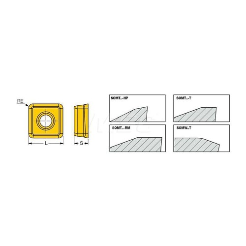 10Pk Iscar FFQ4 SOMT 1706RM-T Single-Sided Square Milling Insert 4 ...