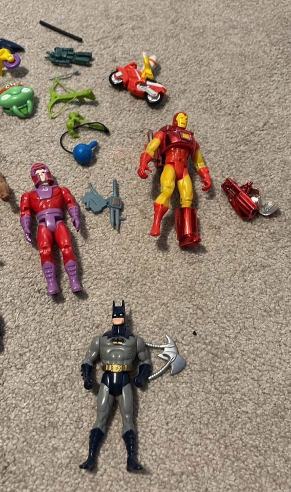 Vintage Lot Mixed 80s 90s Toys Action Figures Marvel Robin Hood Swamp ...