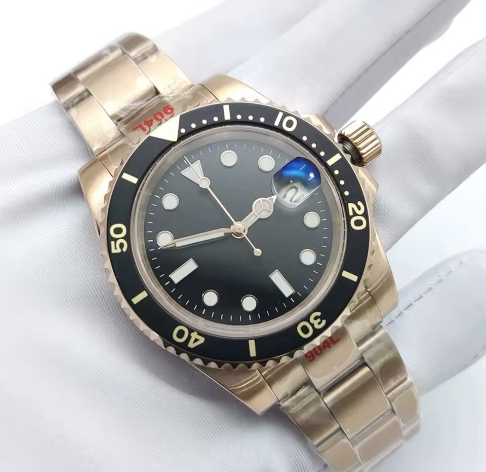 GOLD MILSUB VINTAGE AUTOMATIC NH35 MILITARY MOD SUBMARINE WATCH BUBBLE ...