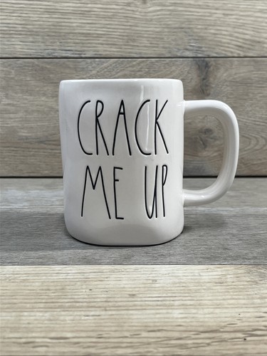 RAE DUNN "CRACK ME UP" White with Large Black Letters Coffee/Tea Mug by ...