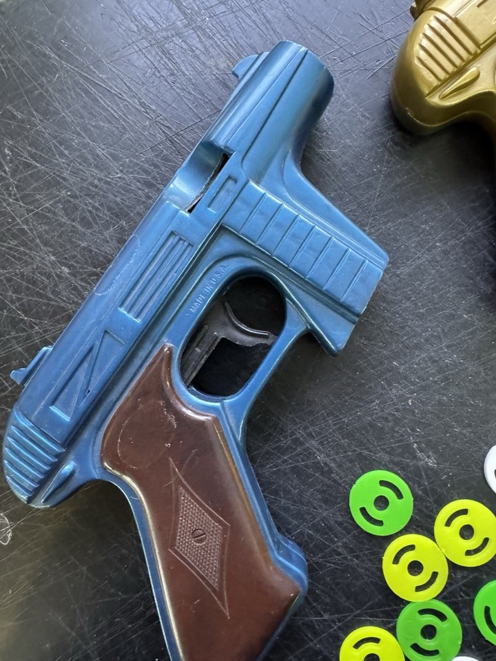 Vintage Rayline Ray Line Star Trek Tracer Gun Set Blue Gold W/ Discs ...