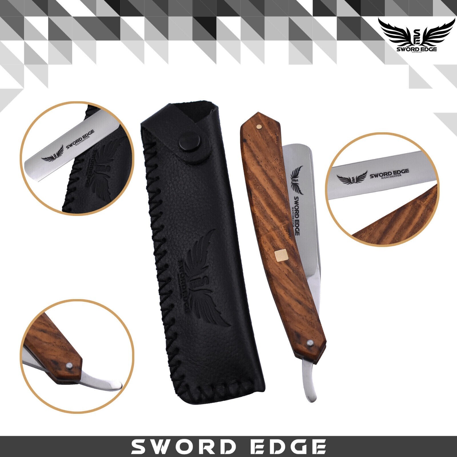 Vintage Style Straight Edge Stainless Steel Barber Razor Folding ...