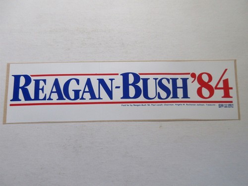 Reagan - Bush Vintage 1984 Bumper Sticker 11.5" x 3" | eBay