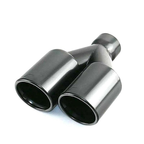 Universal Y Shape 63mm 2.5'' Dual Car Exhaust TWIN End Tip Muffler Tail ...