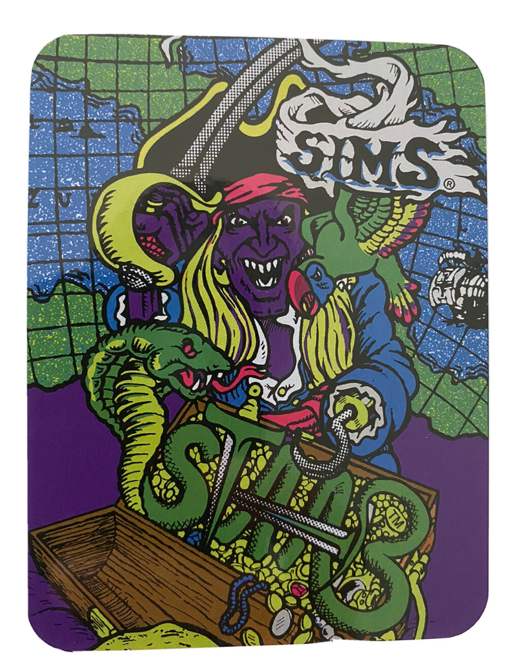 Sims Skateboard Sticker 1980 Vintage Skateboarding Stabb Pirate Decal ...