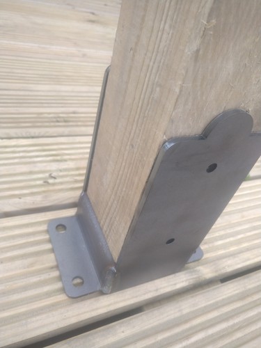 Fence Post Fixing Bracket 100mm Concrete Bolt Down 5mm Extra Heavy Duty ...