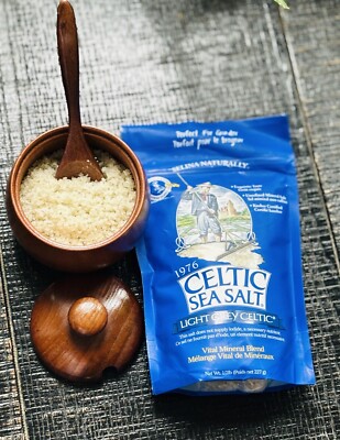 Celtic Sea Salt Light Grey 1/2 Pound & Wooden Seasoning Jar Plus One ...