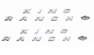 Chrome For King Ranch Letters Emblem Badge Fender Side Bedside (2Pc New ...