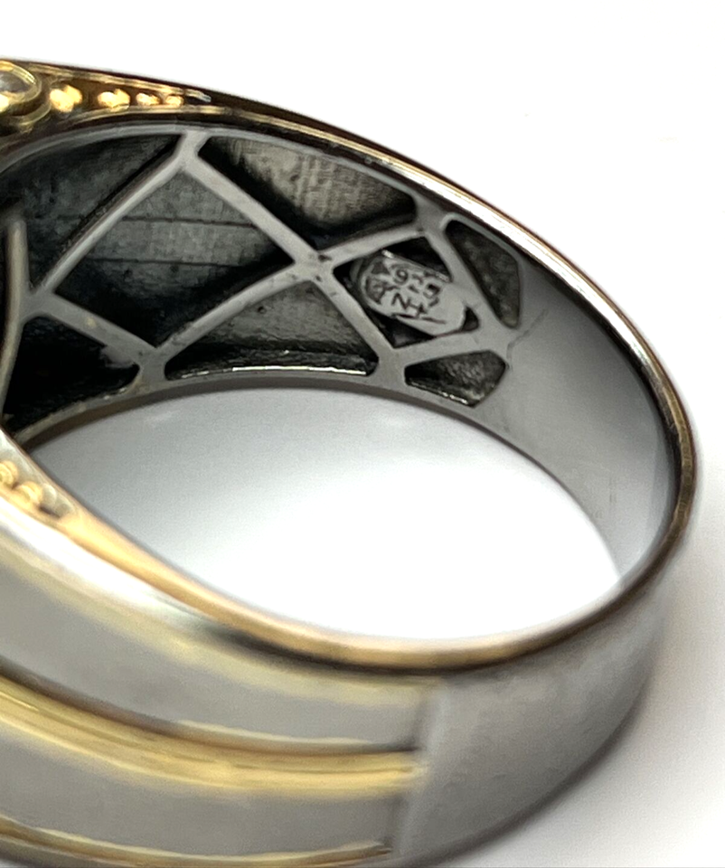 Michael Valitutti Gems En Vogue Sapphire Two Tone Sterling Silver Ring ...