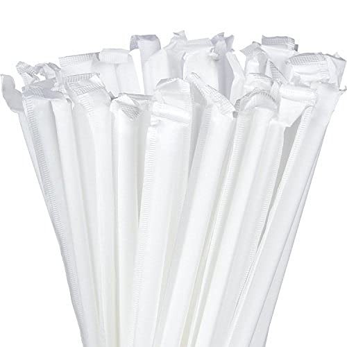 Plastic Straws Wrapped 1000Pack 10.25inch Jumbo Drinking Straw ...