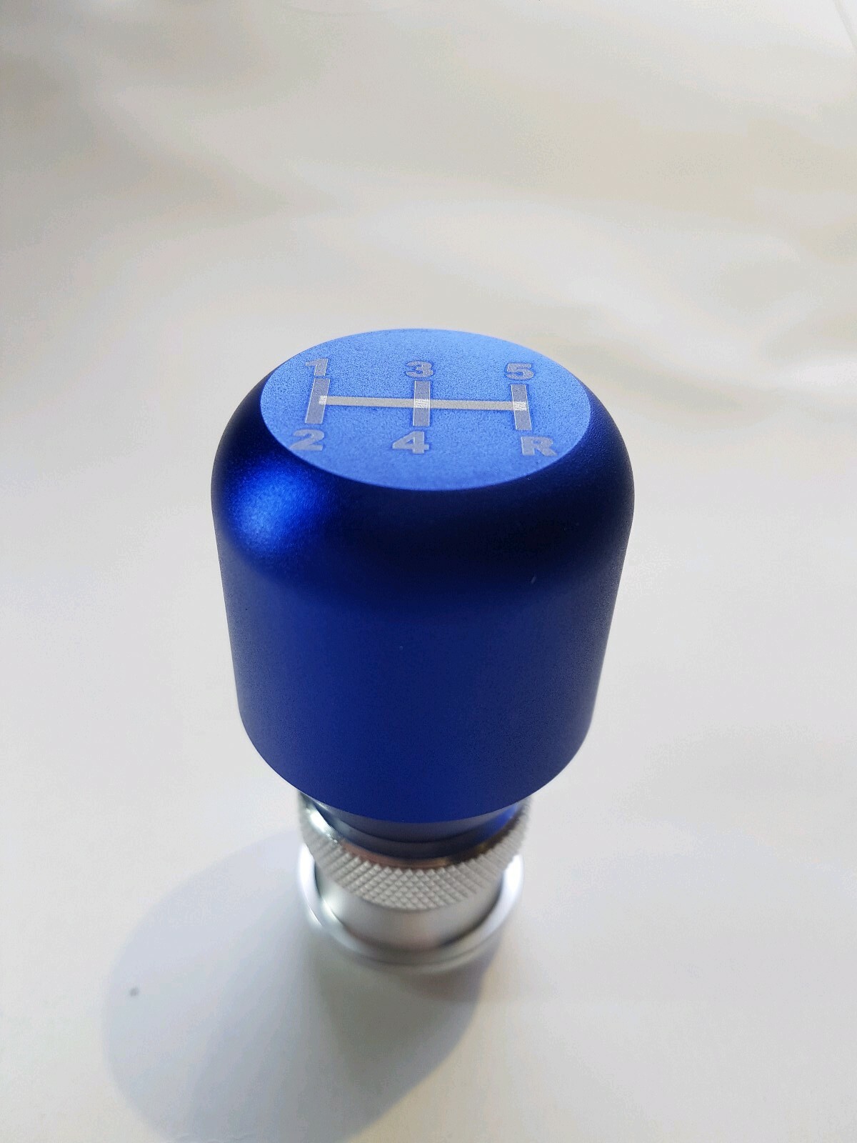 Blue metal gear knob shifter plus hexagonal tyre valve caps gift pack ...