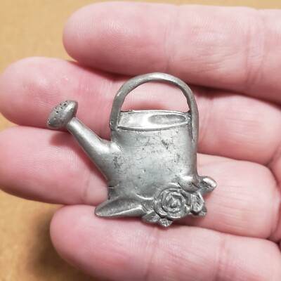 Pewter Garden Watering Can Flower Lapel Pin | eBay