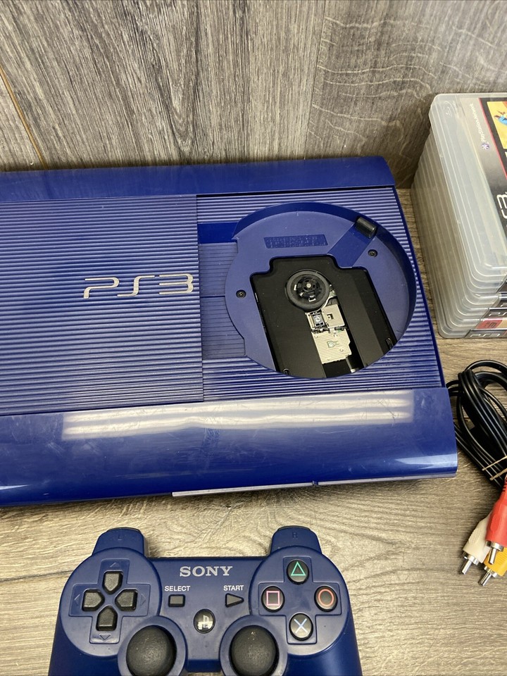 Sony PlayStation 3 Super Slim PS3 256GB Azurite Blue Bundle Console ...