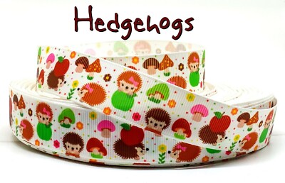Hedgehogs grosgrain ribbon 22mm Cartoon ribbon Hairbows Cute ribbon ...