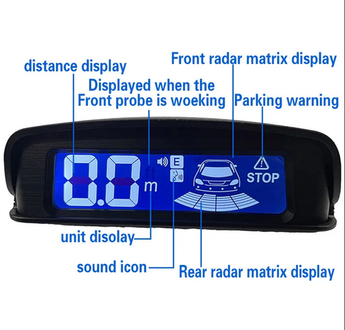 4Pcs Parking Sensor Car Reverse Backup Rear Radar Alarm System Kit LCD ...