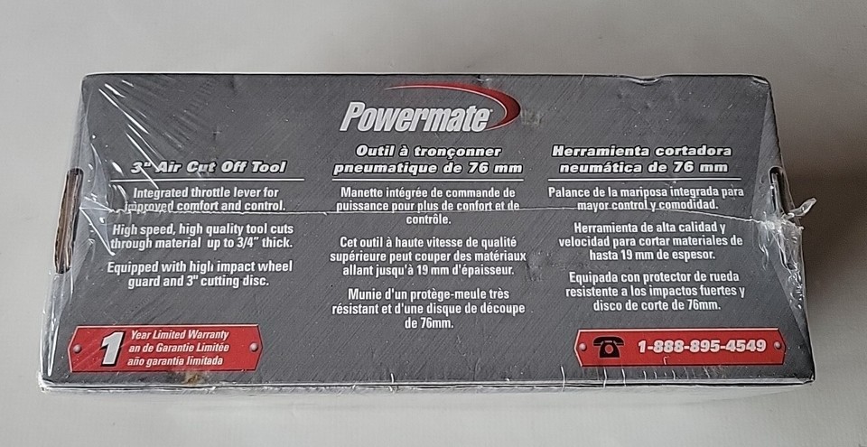 Powermate Cool Tools 1/4" NPT Air Inlet Handheld 3" Air Cut Off Tool ...