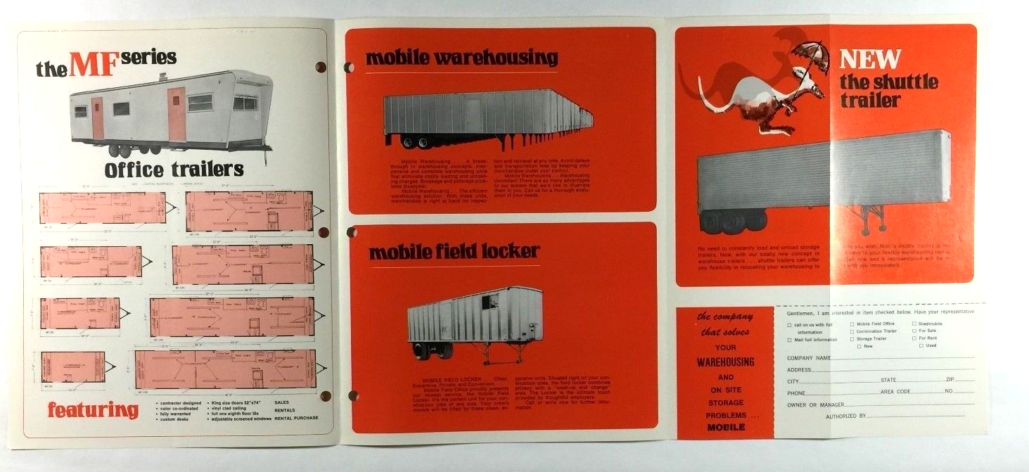 Vintage Mobile Field Office Company Brochure MF Series Office Trailers ...