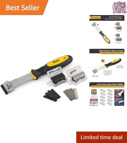 Multi-Purpose Razor Scraper Alloy Steel 9.25" Ergonomic Heavy Duty Tool ...