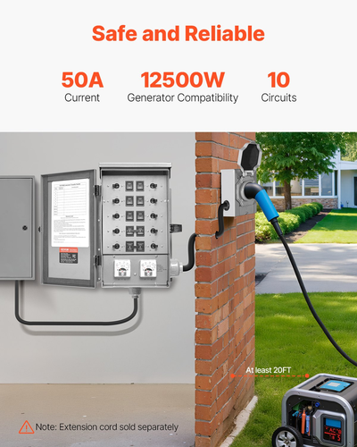 Manual Transfer Switch 50A Generator Transfer Switch Kit NEMA 3R 12500W ...