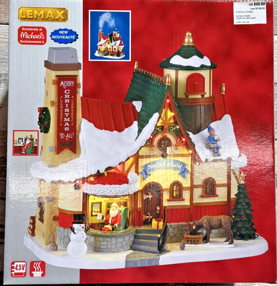 Lemax Santas Chalet Christmas Village New Open Box 2021 Power Cord | eBay