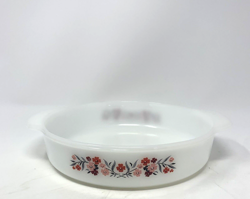 Vintage Fire King Primrose Casserole Dish Roses Flowers Roses 8" Red ...