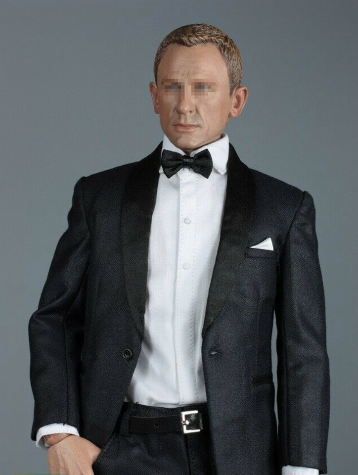 1/6 Agent black Tuxedo Set for 12" male figure hot toys 007 James Bond ...