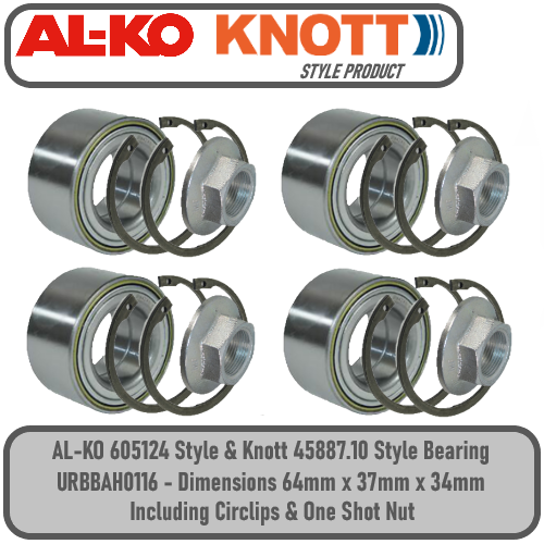 Trailer Wheel Bearing Triple Seal Knott 45887.10 ALKO 605124 64X37X34MM ...