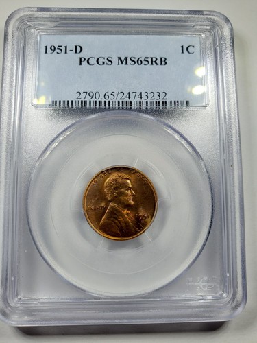 1951-D Lincoln Cent MS65RB PCGS toning | eBay