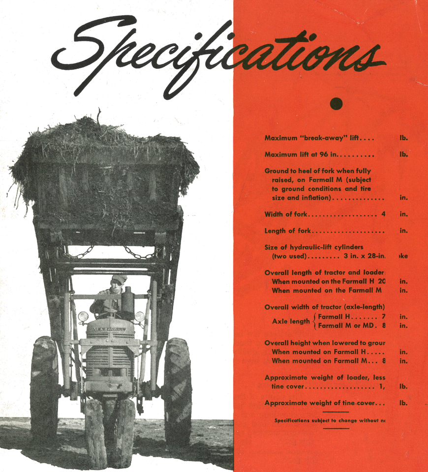 No. 30 Power Loader for IH Farmall Tractor Tractor H M Manure Front End ...