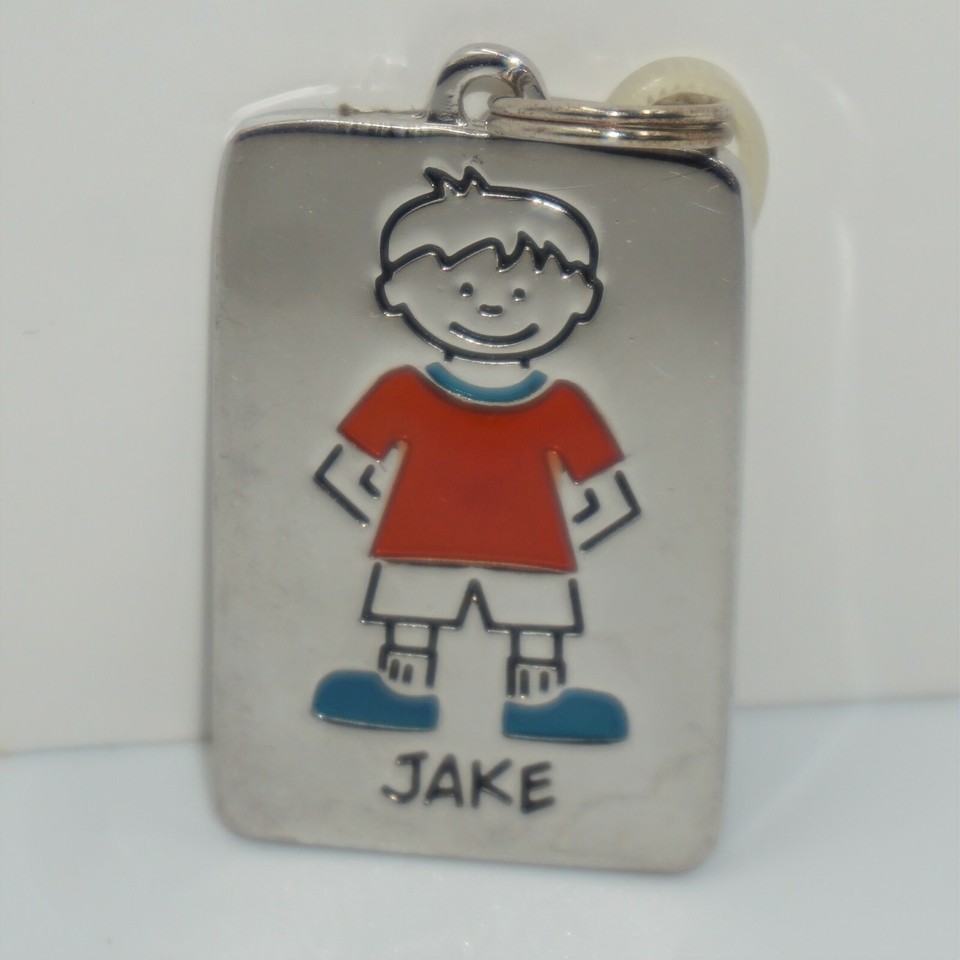 Kids Name Tag Ganz Charms ID Zipper Pulls Silver Key Ring Boys Girls ...