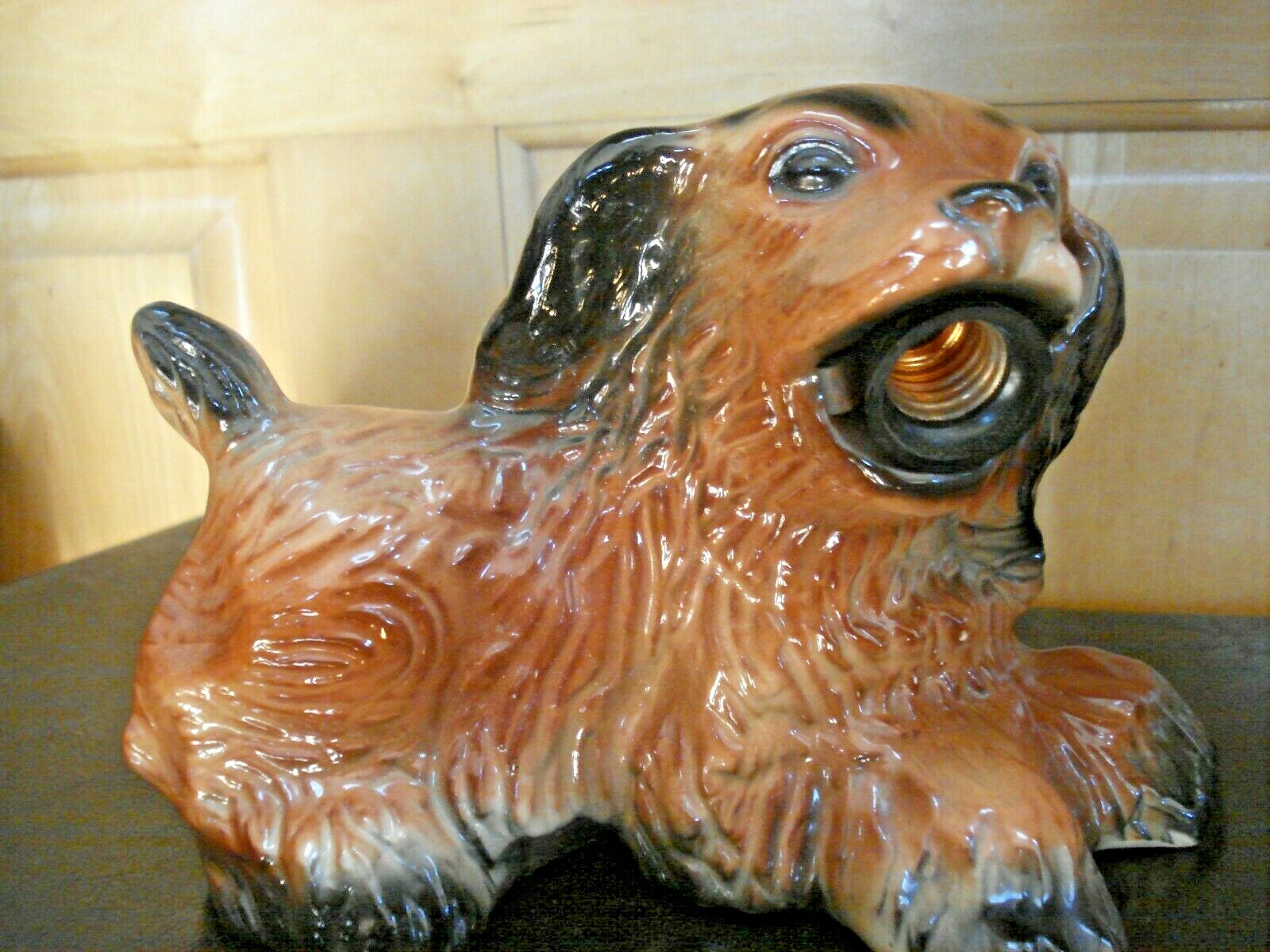 RARE VTG. Hankscraft Stoneware Cocker Spaniel Dog Bulb in Mouth Night ...