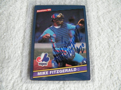 1986 DONRUSS #97 MIKE FITZGERALD - Signed Autographed Card MONTREAL ...