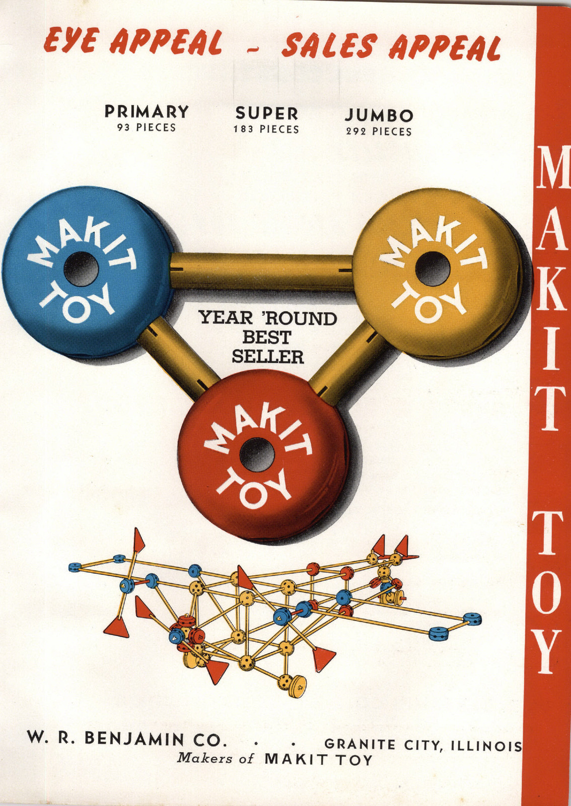 1951 PAPER AD Makit Toy Construction Toys Jumbo 292 Pieces COLOR | eBay