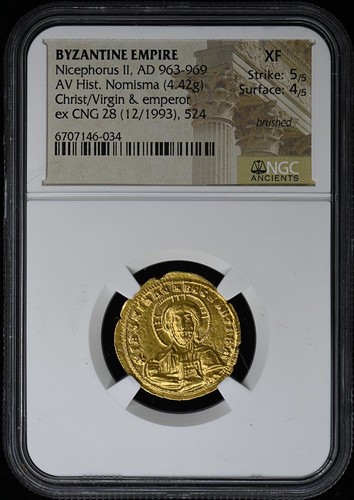 Nicephorus II AD 963-969 BYZANTINE Hist. Nomisma 4.42g NGC XF 5/4 ...