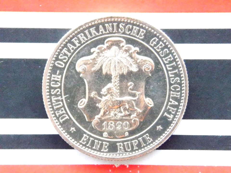 GERMAN 1 RUPIE 1890 EAST AFRICA Imperator Wilhelm II. Silver Coin Rupee ...