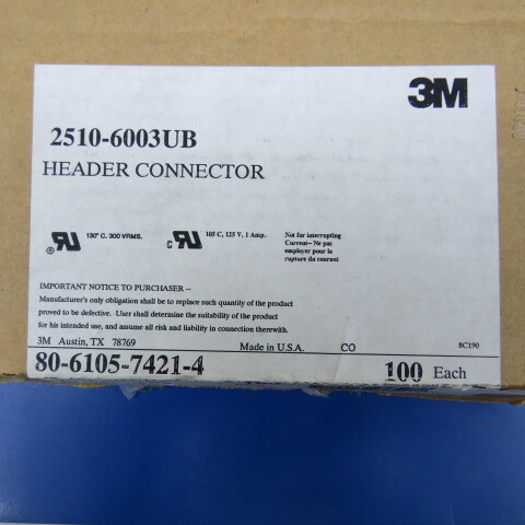 3M 2510-6003-UB Qty of 40 per Lot 10P 2Row M Str Au .1Ls 4W .25H | eBay