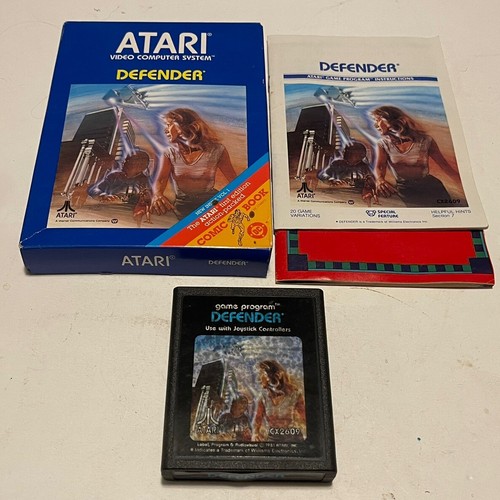 1981 Atari 2600 Defender CX-2609 with Box and Manual Vintage Video Game ...