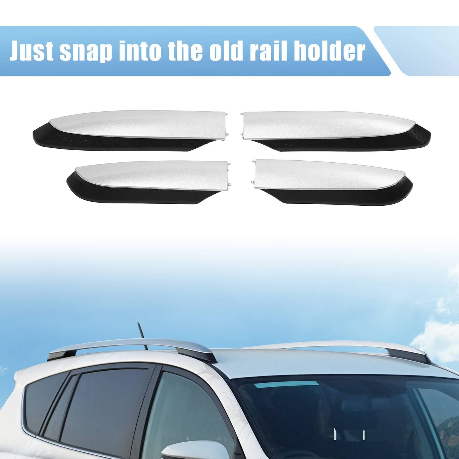 1 Set Roof Rack Rail Cover End Shell Cap for Toyota RAV4 2013-2018 ...