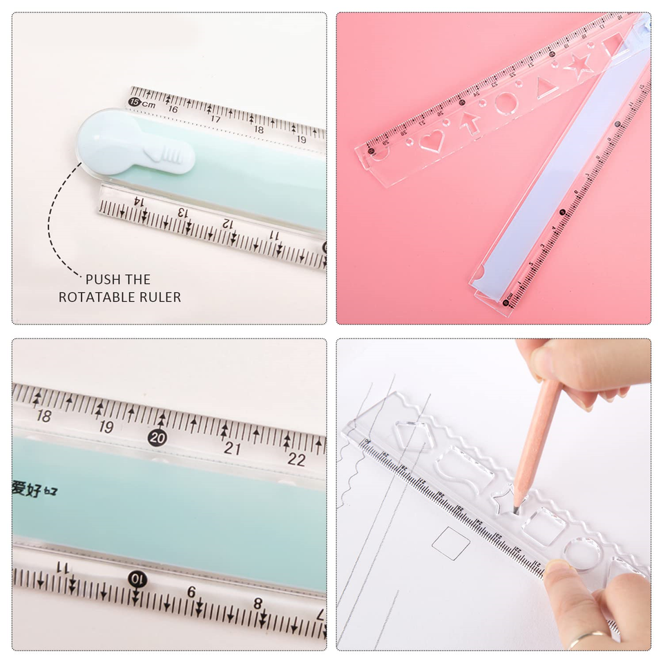 5-pack of 30cm Folding Rulers,Transparent Ruler for Geometric,for ...