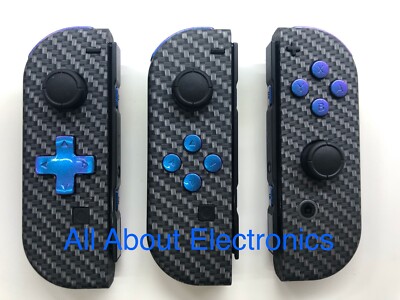 Nintendo Switch Custom Joy-Con Soft Touch Carbon Fiber Styled Joy Con ...