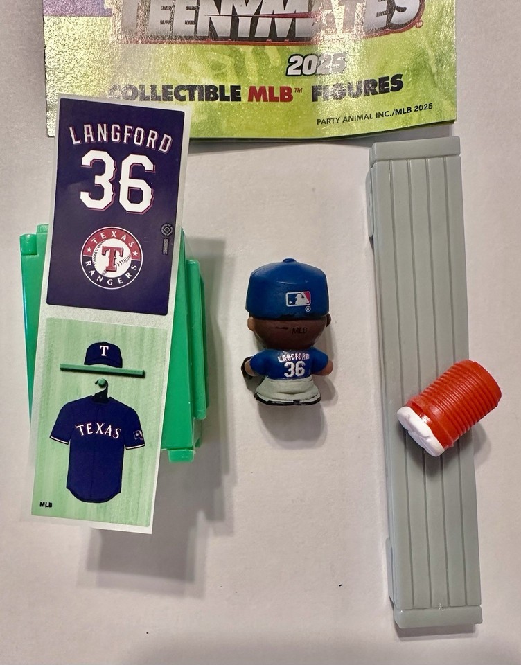 *NEW* 2025 MLB Series 12 Wyatt Langford TeenyMate Locker/Label/Bench ...