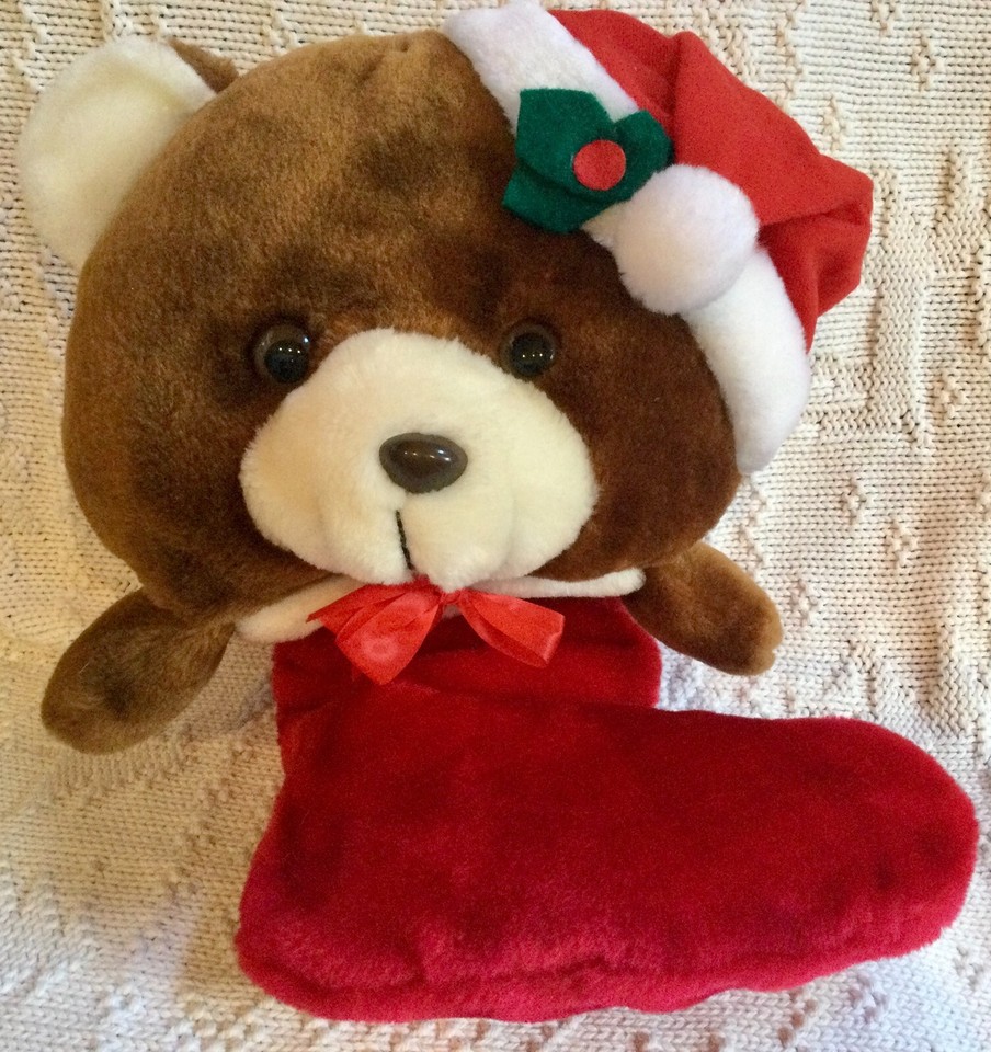 Vintage KB Large Plush 3D Teddy Bear Christmas Stocking Good vintage ...