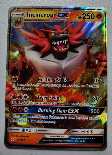 Incineroar-GX 27/149 2017 Sun & Moon Card | eBay