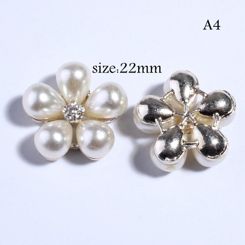 15PCS 22MM New Ivory Pearls Rhinestones Buttons For Wedding Invitations ...