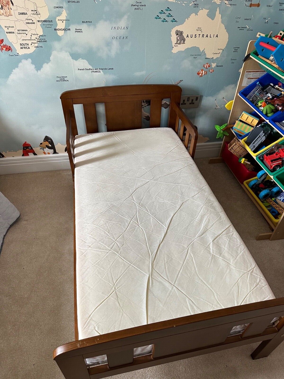 John Lewis Boris Toddler Bed in Brown + spring mattress - Very Good ...