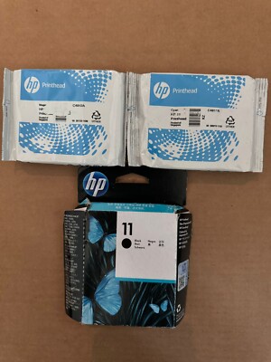 Genuine HP 11 Printhead Set C4811A C4810A C4812A 2017-2020 | eBay