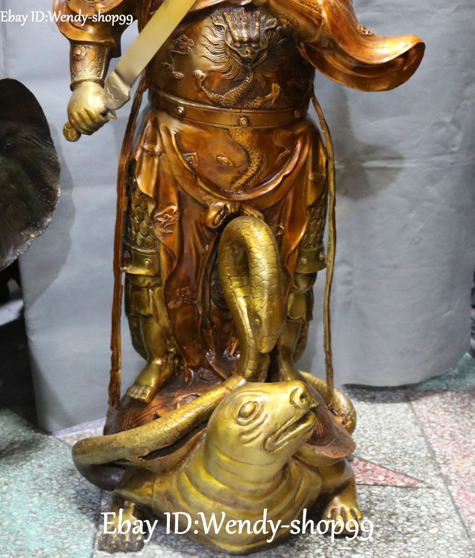 36" Huge Bronze Feng Shui Xuanwu Emperor sovereign tortoise Turtle ...