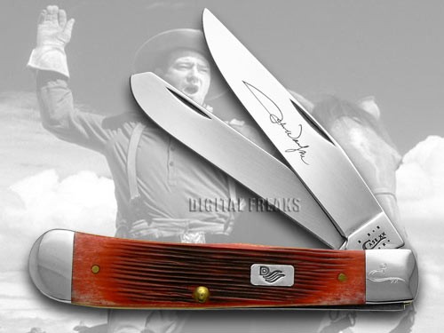 Case xx Knives John Wayne Commemorative Trapper Barnboard Dark Red Bone ...
