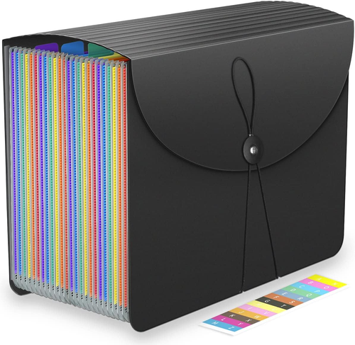 24 Pockets Expanding File Folders Accordian File Organizer Storage Box ...
