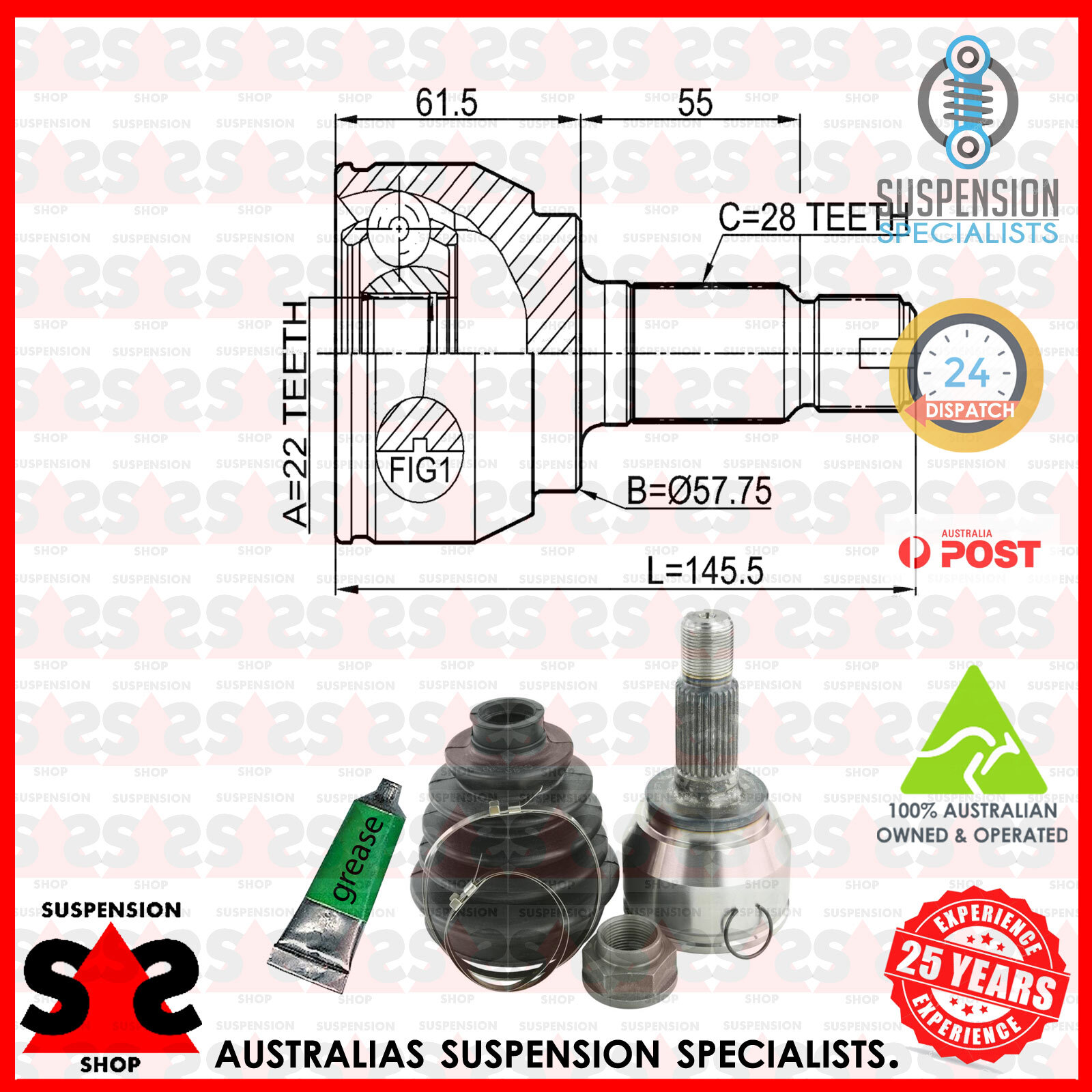 Wheel Side Joint Kit, Drive Shaft Suit LAND ROVER Freelander 2 (L359) 2 ...